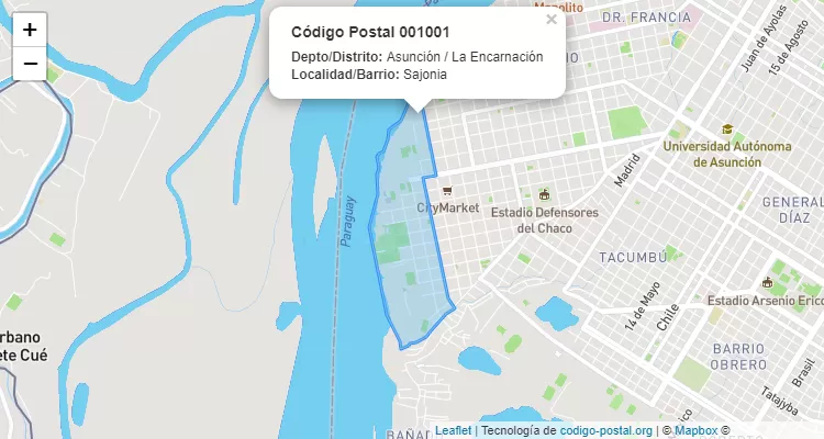 001001 ZIP Code - Paraguay