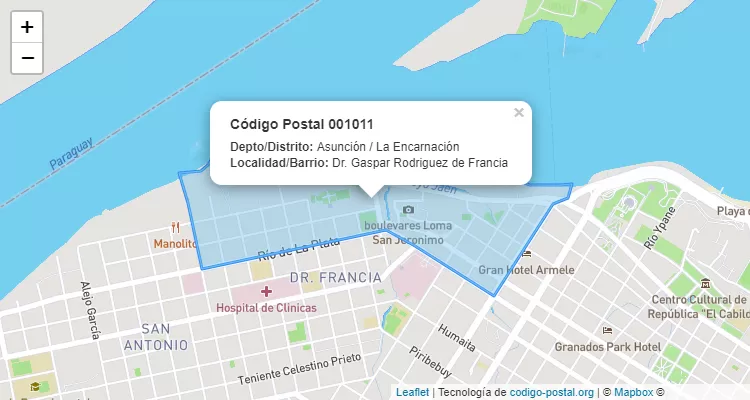 Código Postal 001011 - Paraguay