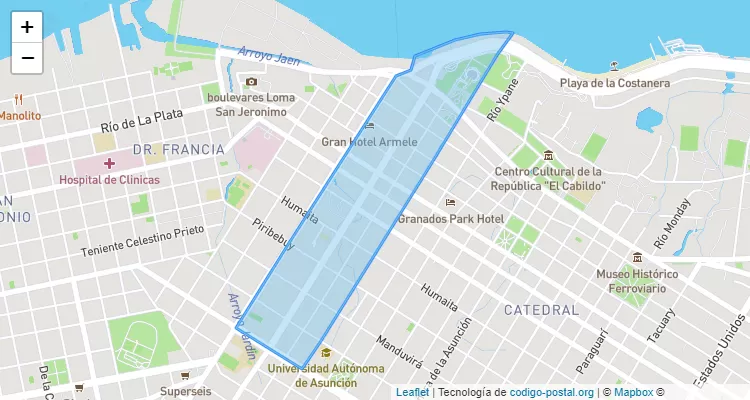 Código Postal 001012 - Paraguay