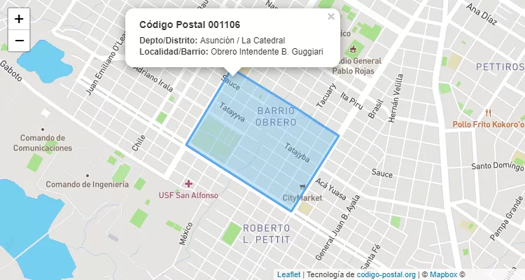 Código Postal 001106 - Paraguay