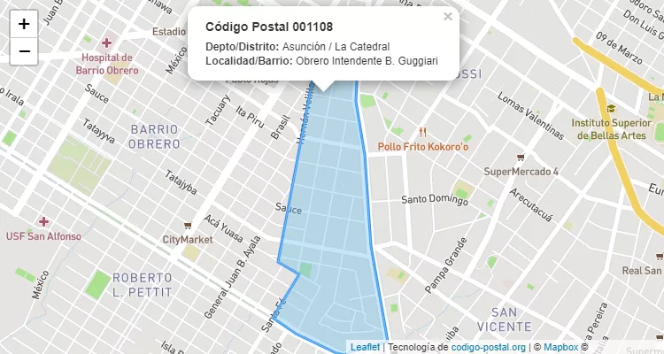 Código Postal 001108 - Paraguay