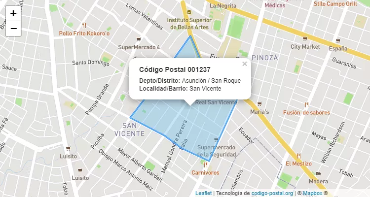 Código Postal 001237 - Paraguay