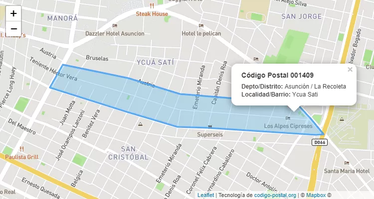 Código Postal 001409 - Paraguay