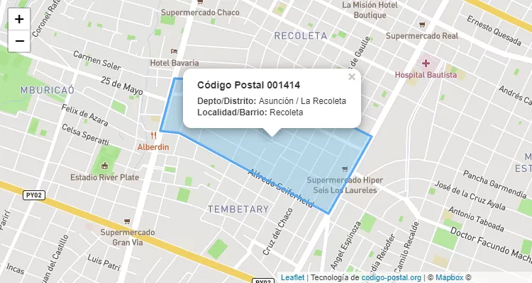 Código Postal 001414 - Paraguay