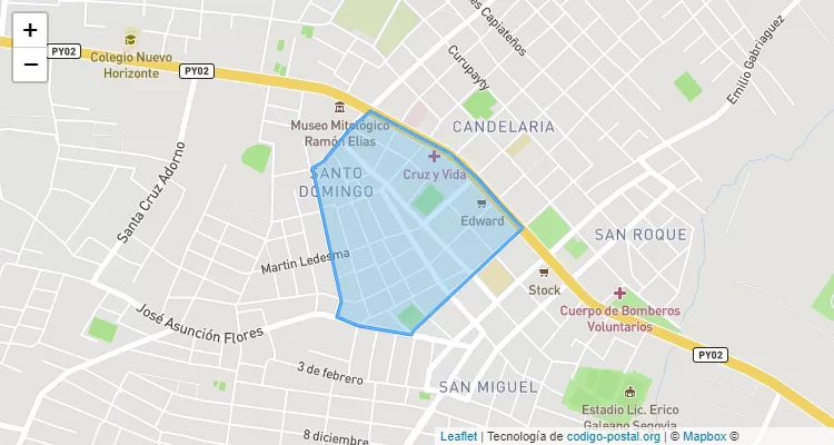 Código Postal Santo Domingo, Capiatá - Central