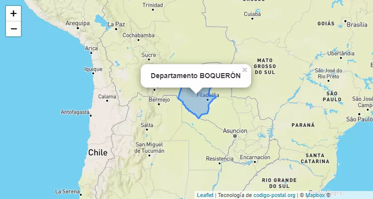 Código Postal Boquerón - Paraguay
