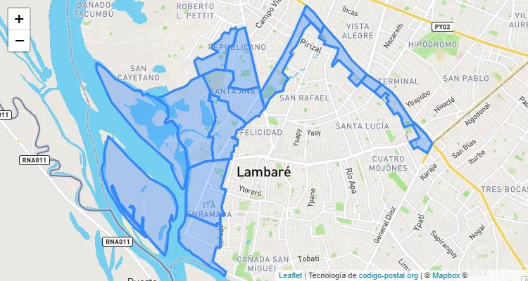 Código Postal Santa María de la Asunción, Asunción - Paraguay