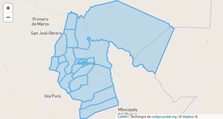 Código Postal Caraguatay, Cordillera - Paraguay