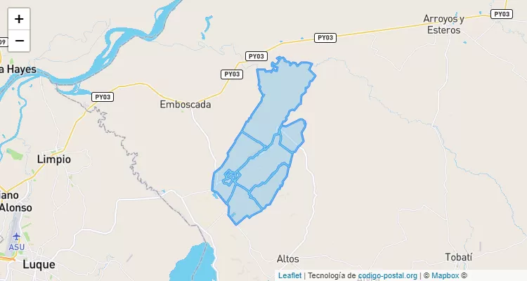 Nueva Colombia, Cordillera ZIP Code - Paraguay