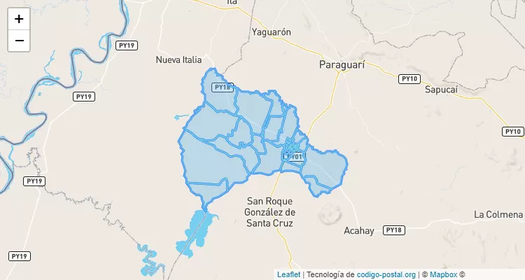 Código Postal Carapeguá, Paraguarí - Paraguay