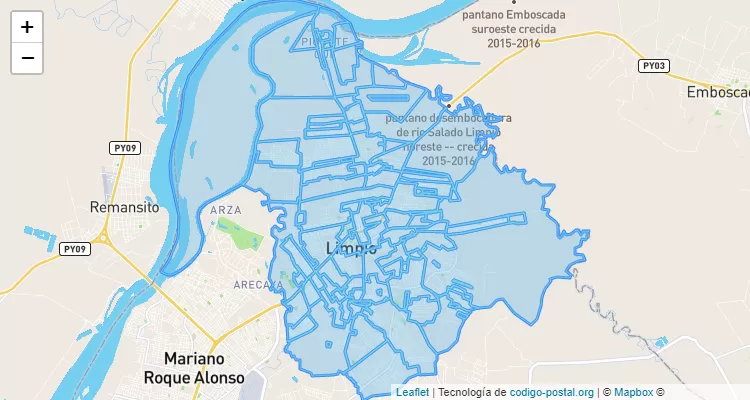 Código Postal Limpio, Central - Paraguay