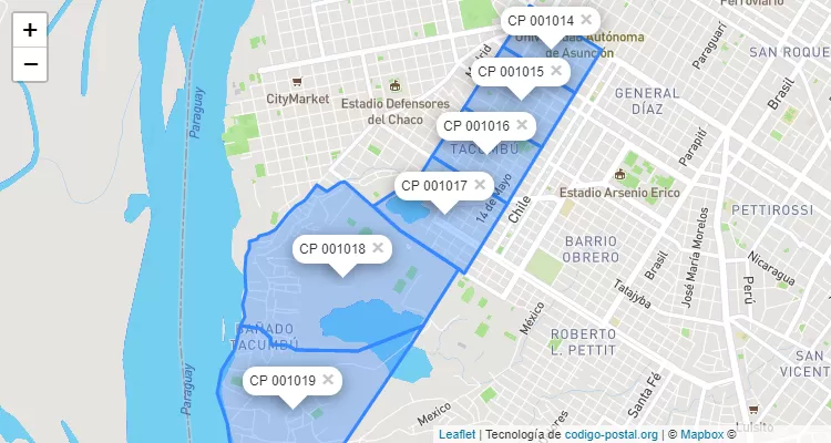 Tacumbu, La Encarnación - Asunción ZIP Code