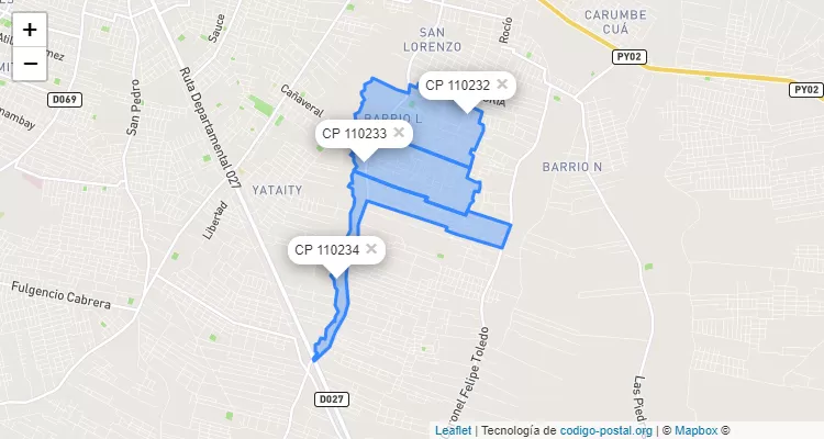 Código Postal Rojas Cañada, Capiatá - Central